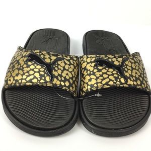 Puma | Shoes | Puma Womens Sandals Slides Gold Black Metallic 5 | Poshmark